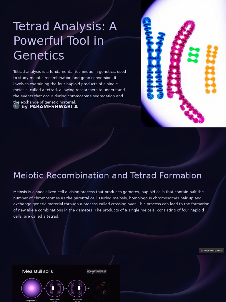 Tetrad Analysis A Powerful Tool in Genetics | PDF | Meiosis | Genetic ...