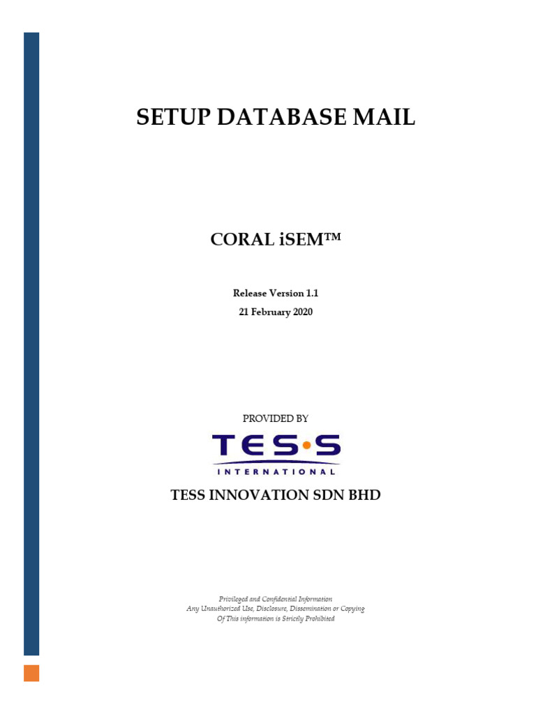 BTS-ISEM-INS-003 Setup Database Mail | PDF | Databases | Microsoft Sql Server