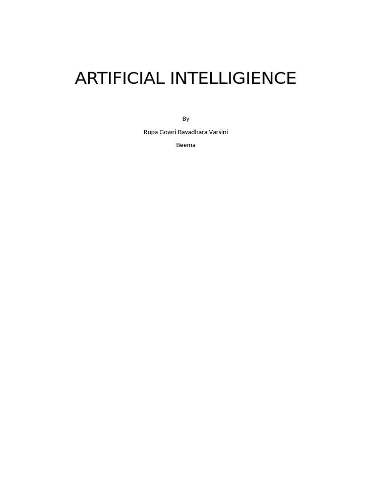 Rupa ARTIFICIAL INTELLIGIENCE bee | PDF | Artificial Intelligence ...
