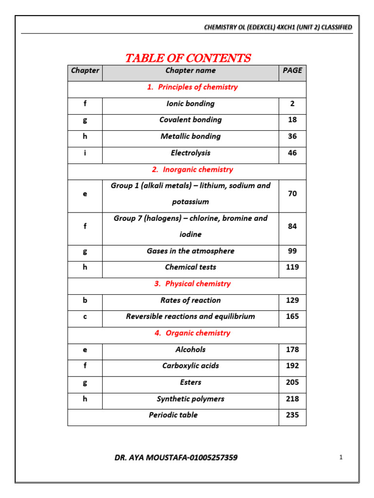 IG-Chemistry OL-PEARSON U2 - Classified notes | PDF | Chemistry ...