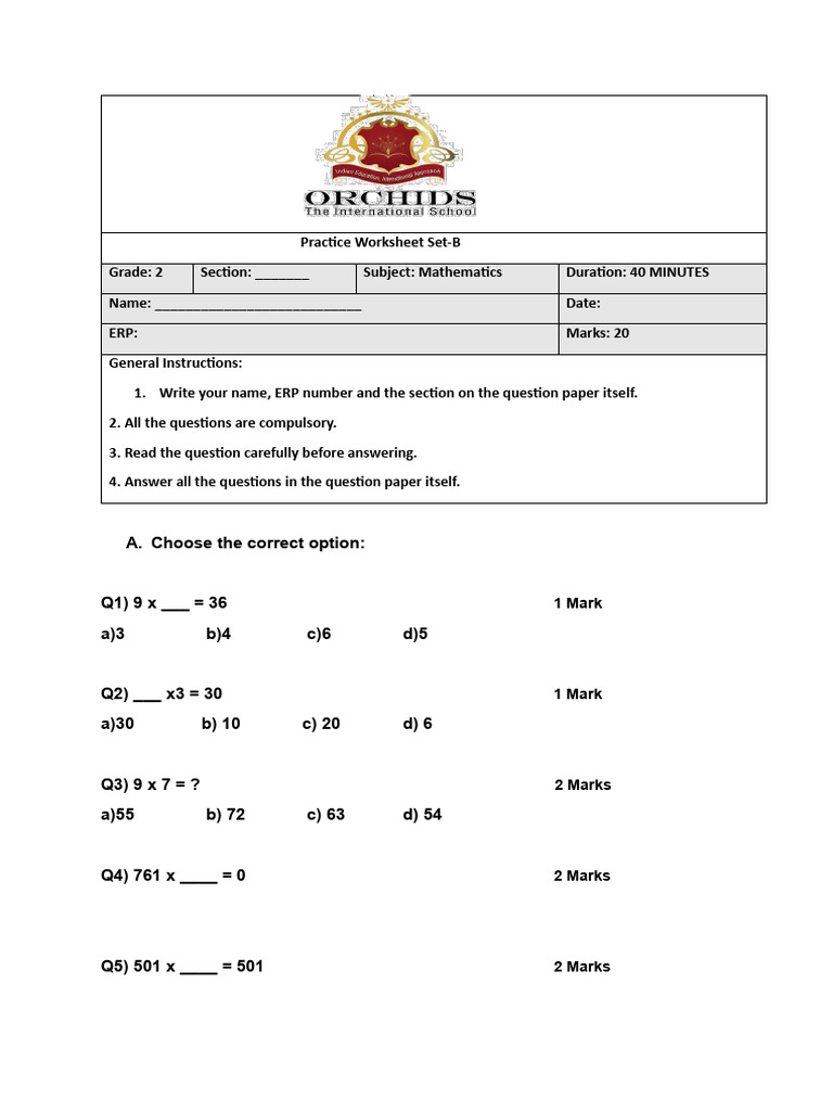 Practice Worksheet Set B | PDF