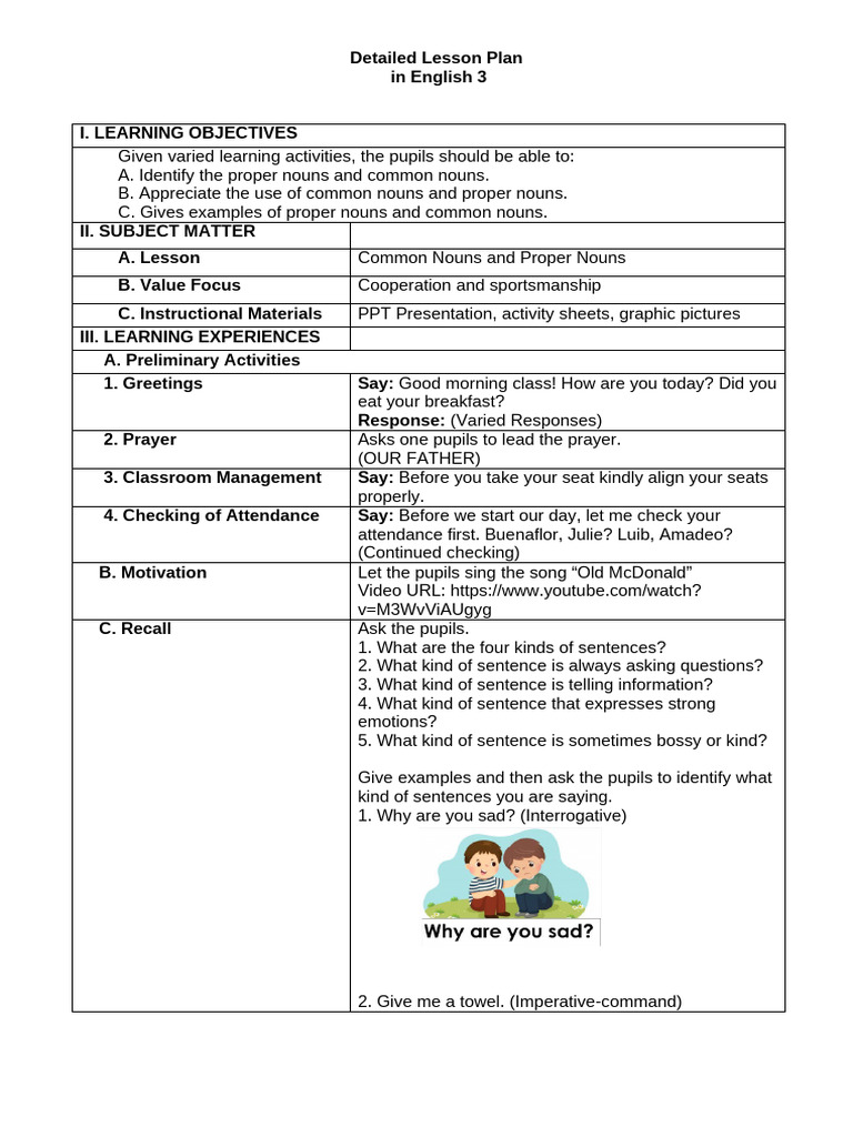 Lesson Plan: Common and Proper Nouns | PDF | Noun | Linguistics
