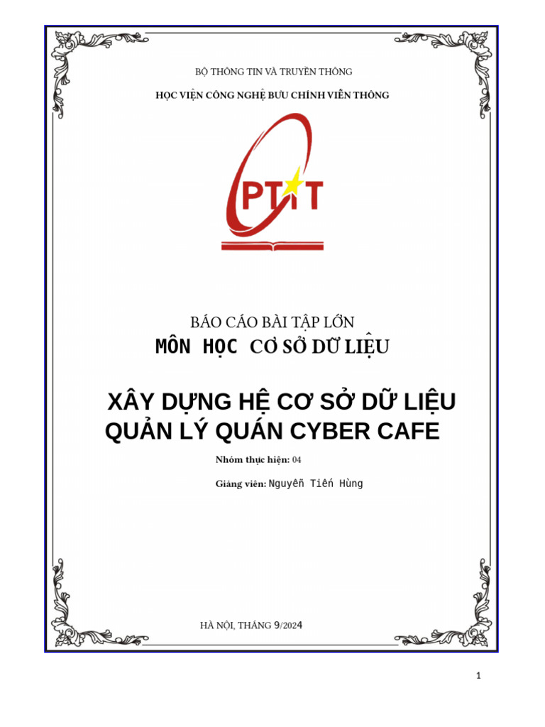 PTIT - CSDL - Huong Dan Mau BTL | PDF