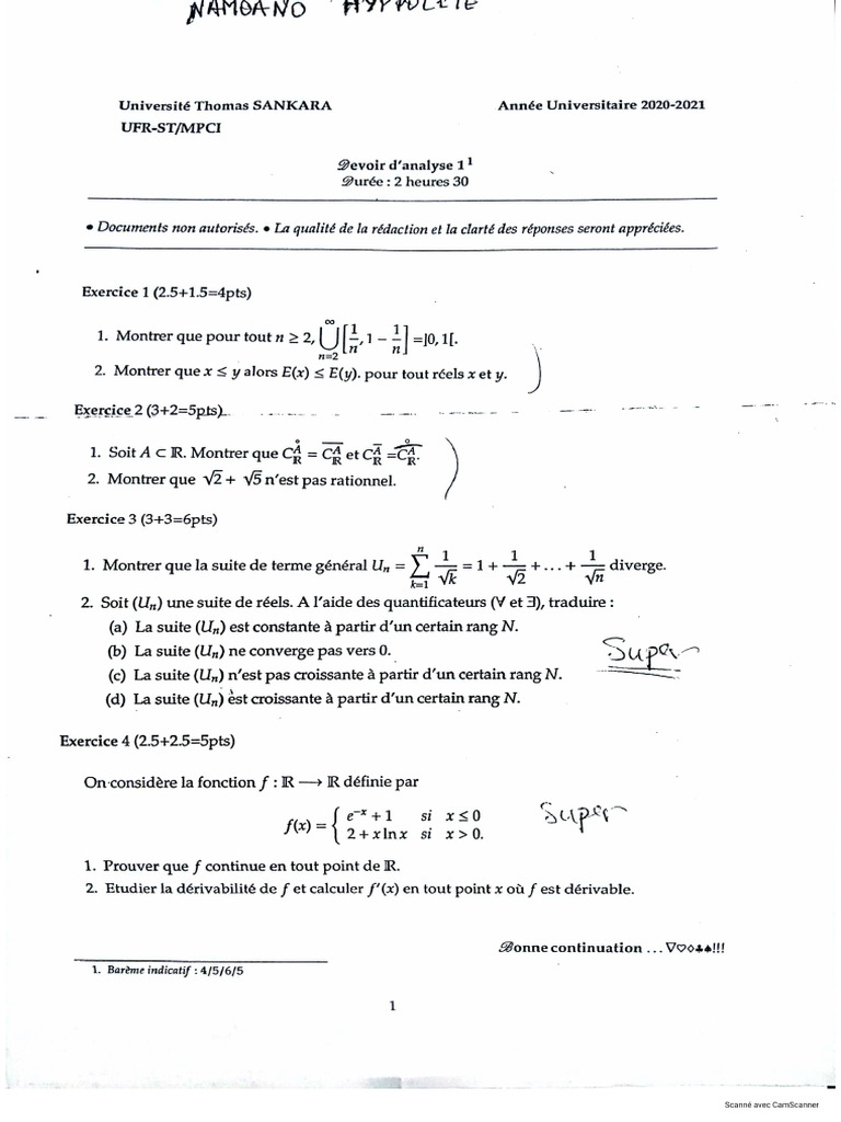MPCI Analyse 1 | PDF