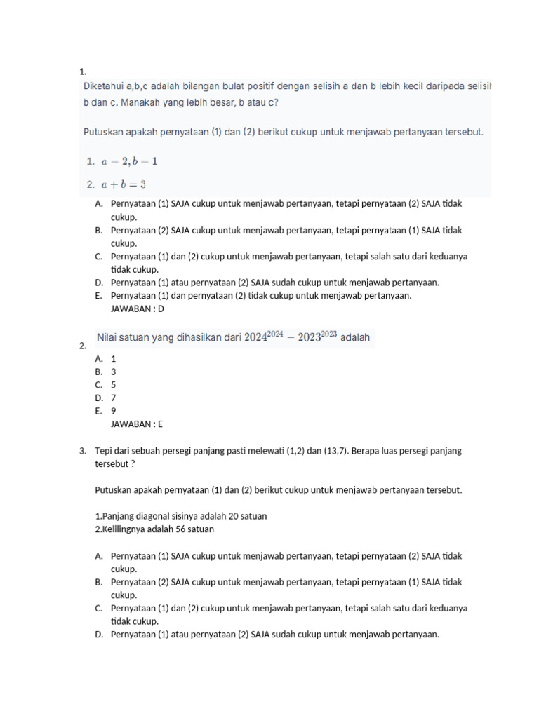 Pengetahuan Kuantitatif | PDF
