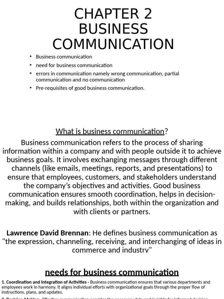 Business Communication Chapter 2 | PDF | Communication | Human Capital ...