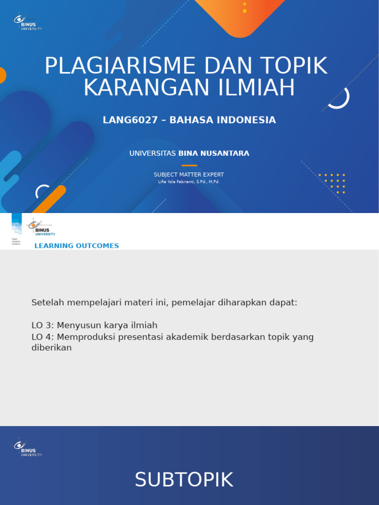 20230707174145_7. Plagiarisme Dan Topik Karangan Ilmiah | PDF