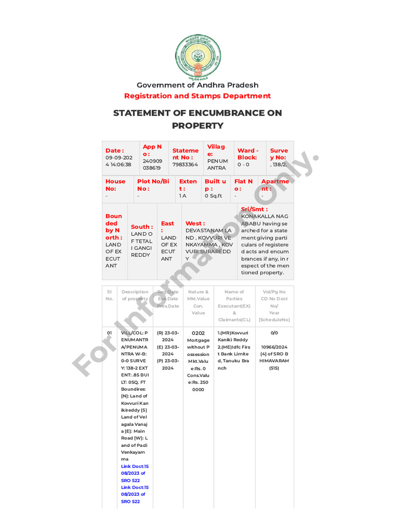 E-Encumbrance Service 138-2 | PDF