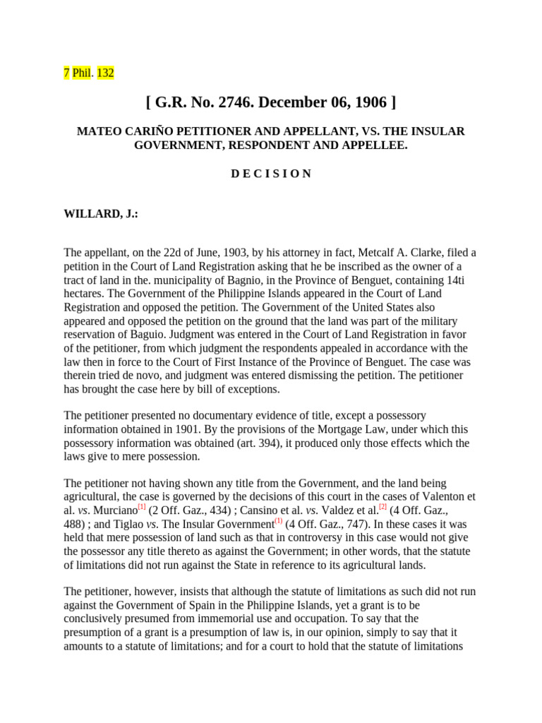 CARIÑO VS. INSULAR GOVERNMENt | PDF | Justice | Crime & Violence