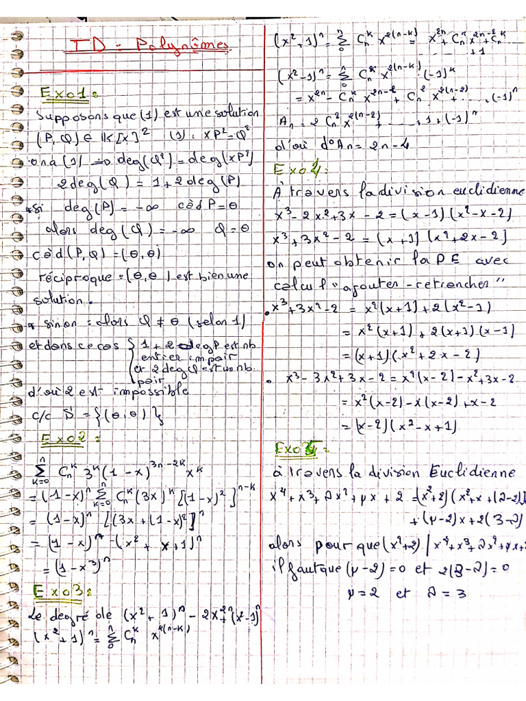 corr-TD polynôme | PDF