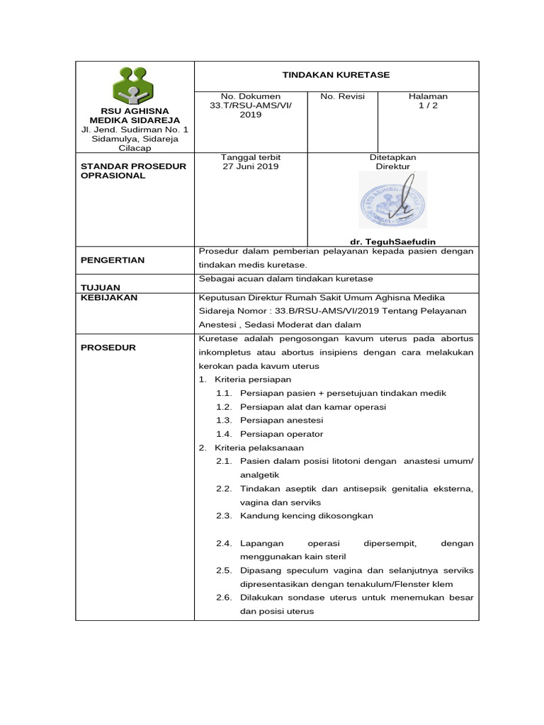 PAB 2 NO 1 SPO PENATALAKSANAAN KURET | PDF