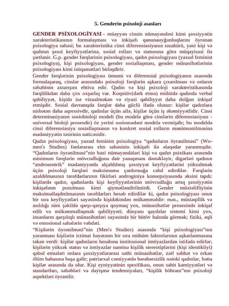 Gender Psix | PDF