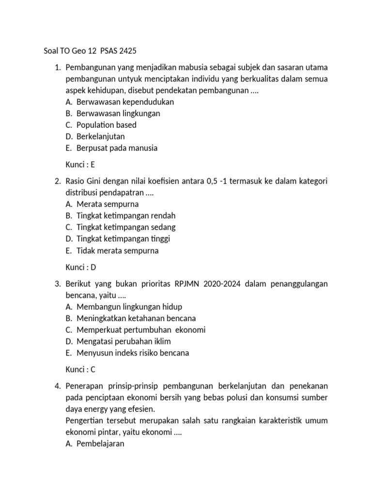 Soal TO PSAS Geo 12 | PDF