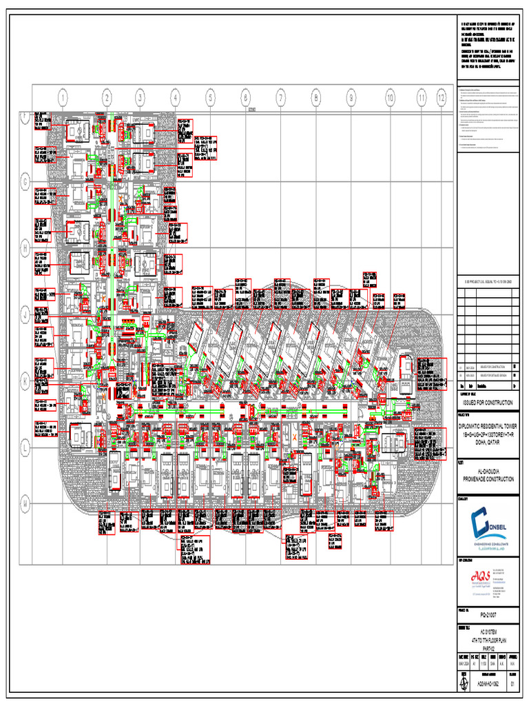 Aqs M Ac 1062 Ac System 4th 7th Floor Plan Part 02 | PDF | Duct (Flow ...