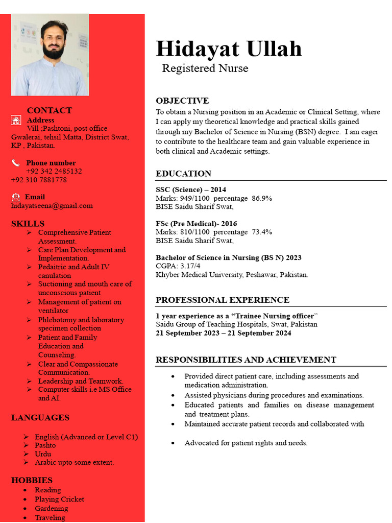 hidayat CV | PDF | Nursing | Patient