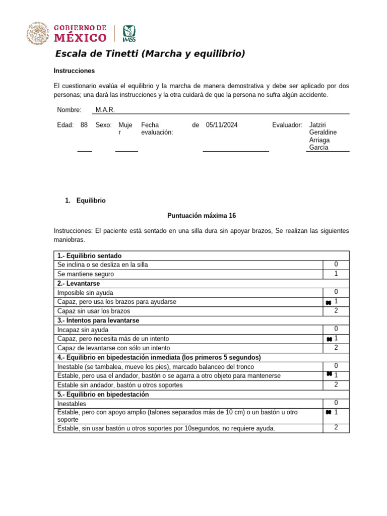 Escala Tinetti (1) | PDF