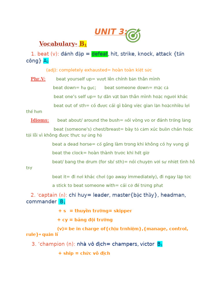 Unit 3:: Vocabulary-B | PDF