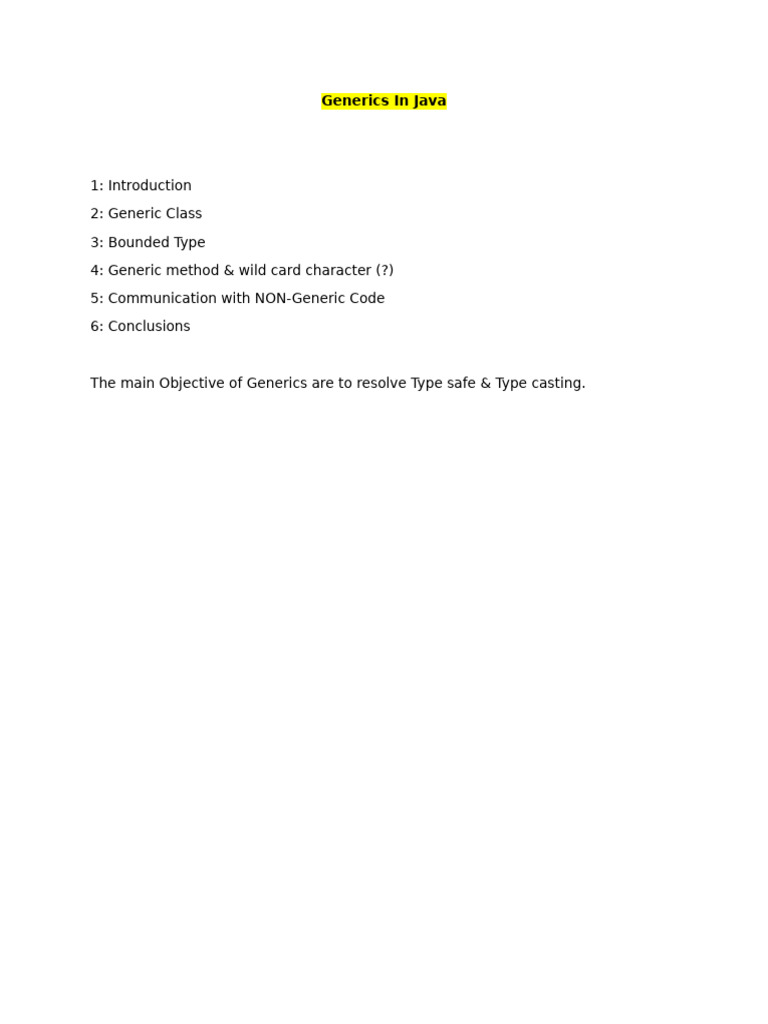 Generics in Java | PDF