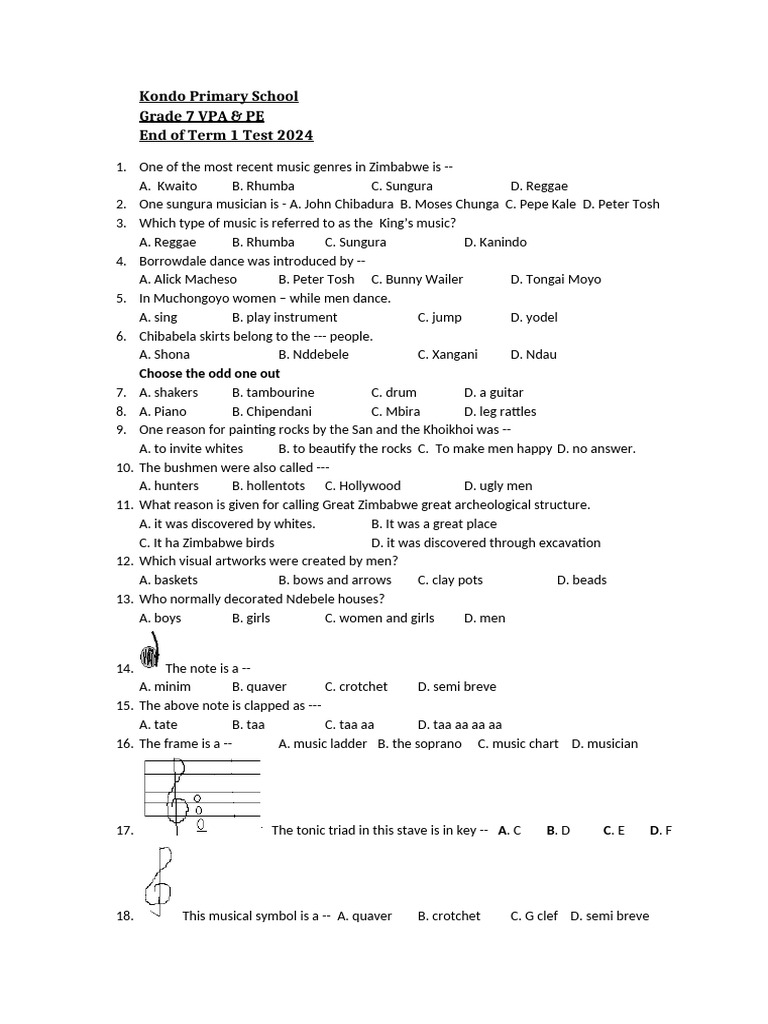 Grade 7 VPA &PE | PDF | Track And Field | Swimming