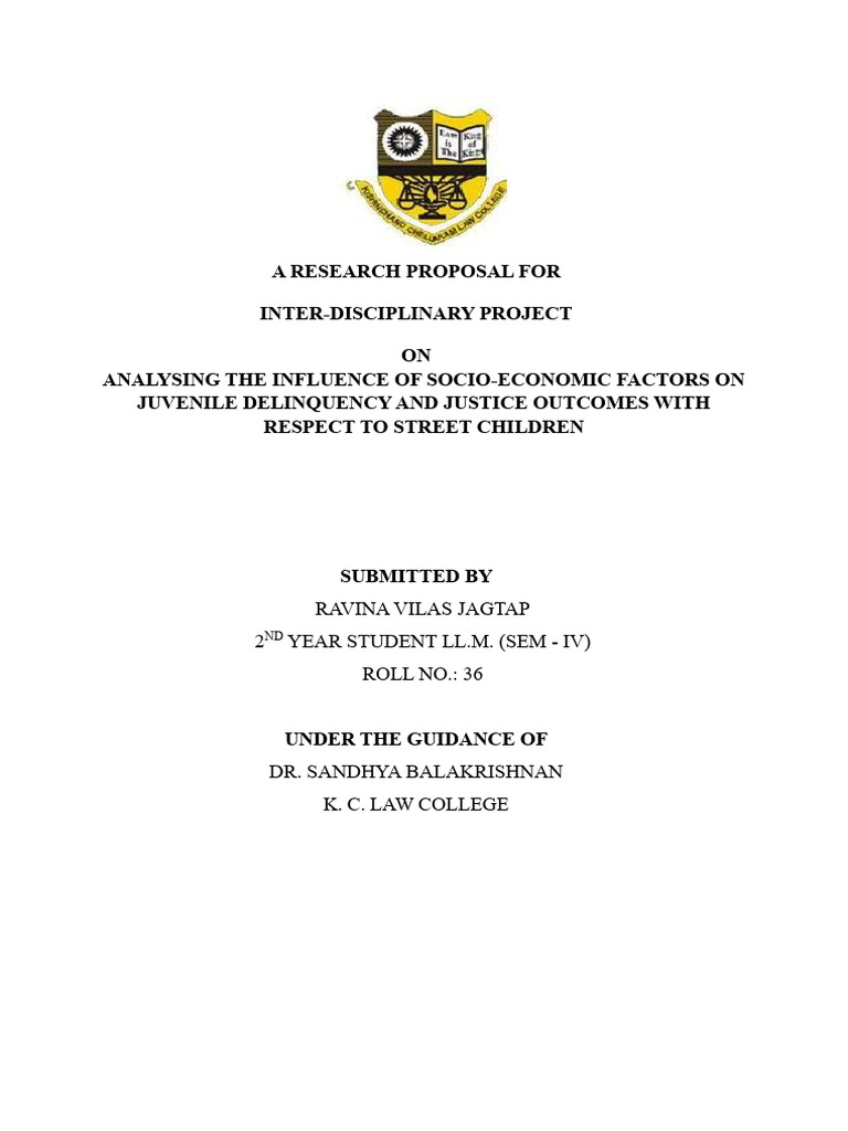 36 RESEARCH PROPOSAL FOR IDP | PDF | Juvenile Delinquency | Crimes