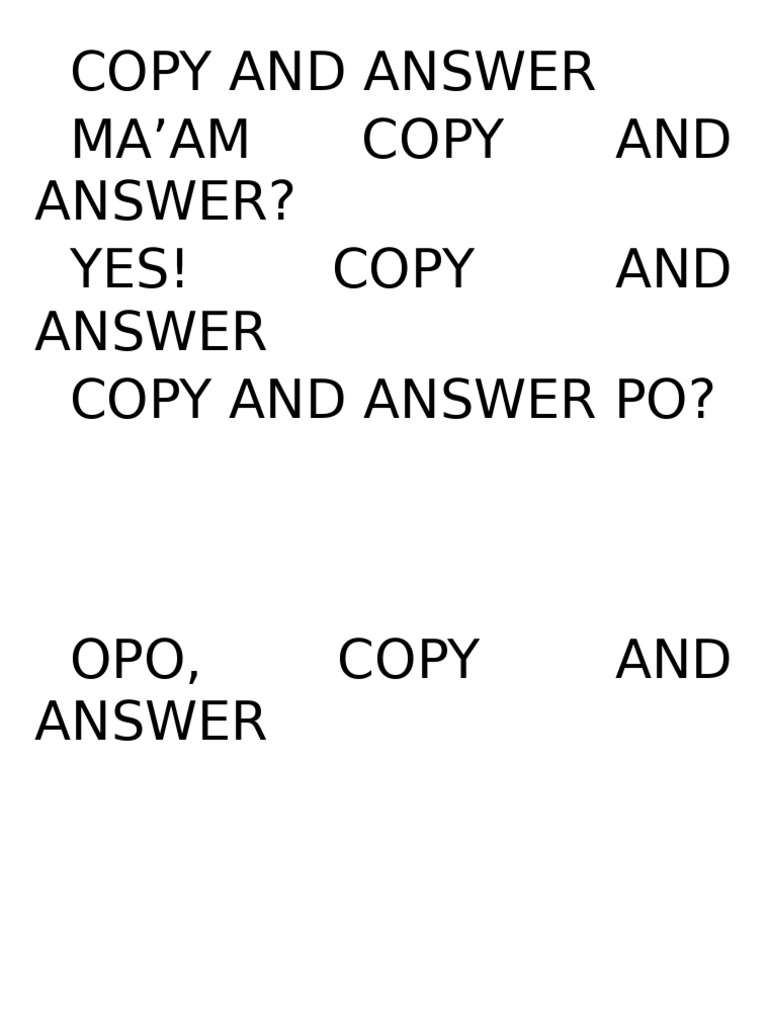 Copy and Answer | PDF