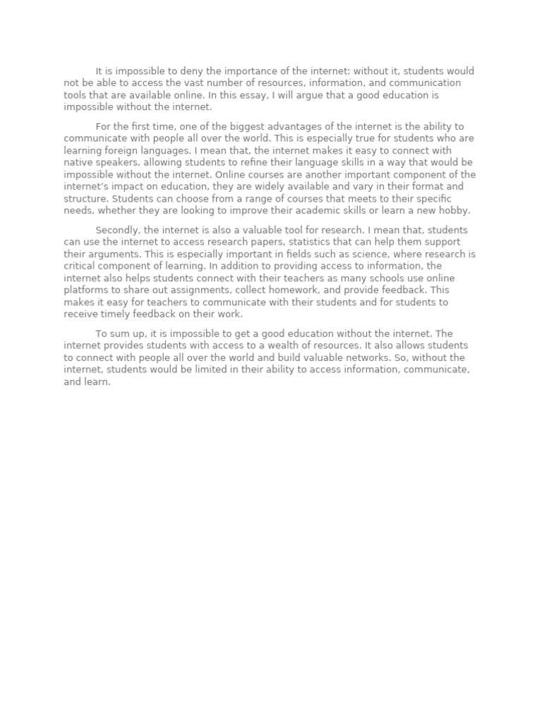 Education Without The Internet | PDF