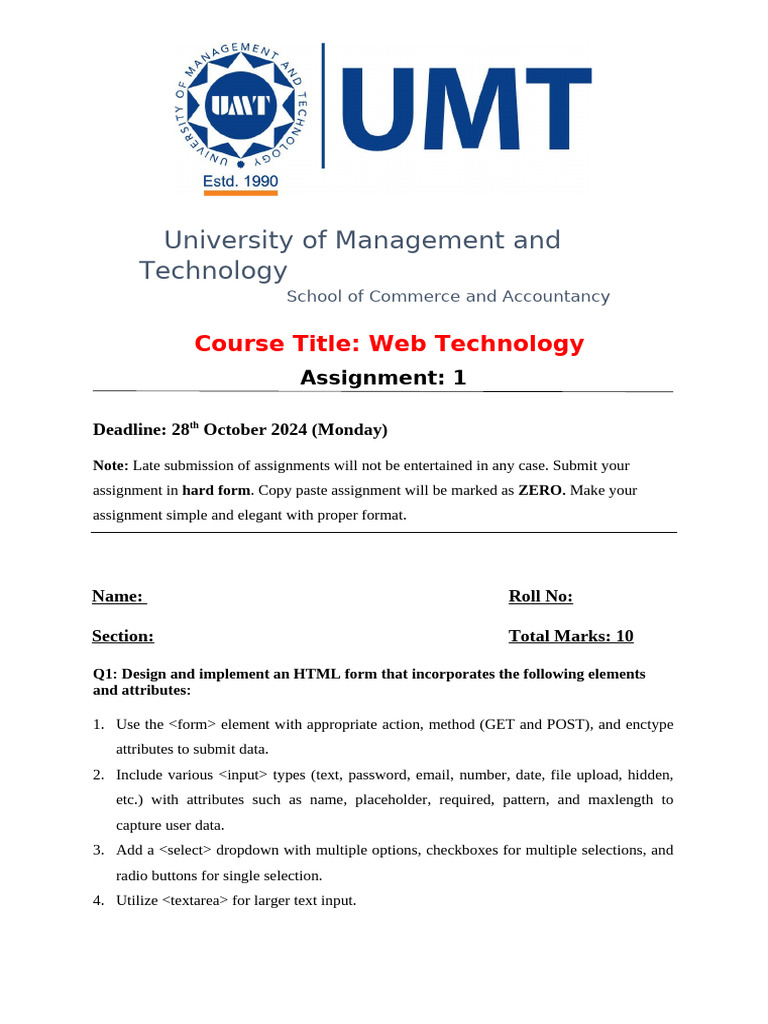 Web Assignment 1 | PDF