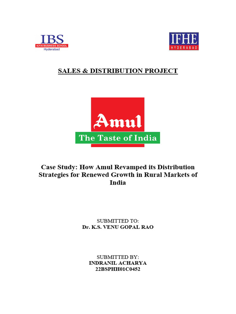 SDM Project Case Study by Indranil Acharya | PDF | Dairy | E Commerce