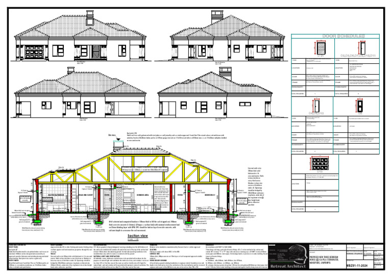 Elevation and Section View | PDF | Door | Masonry
