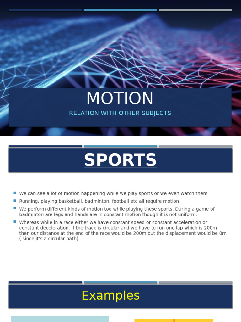 Motion in Sports and Sciences | PDF