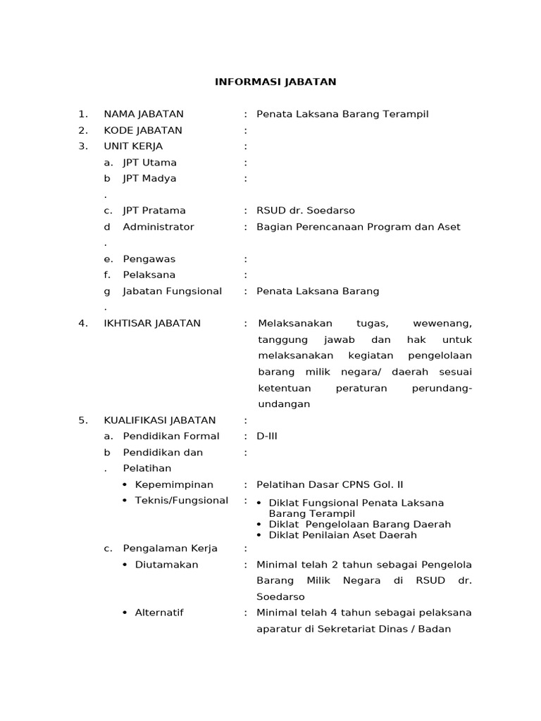 Tugas dan Fungsi Penata Laksana Barang | PDF