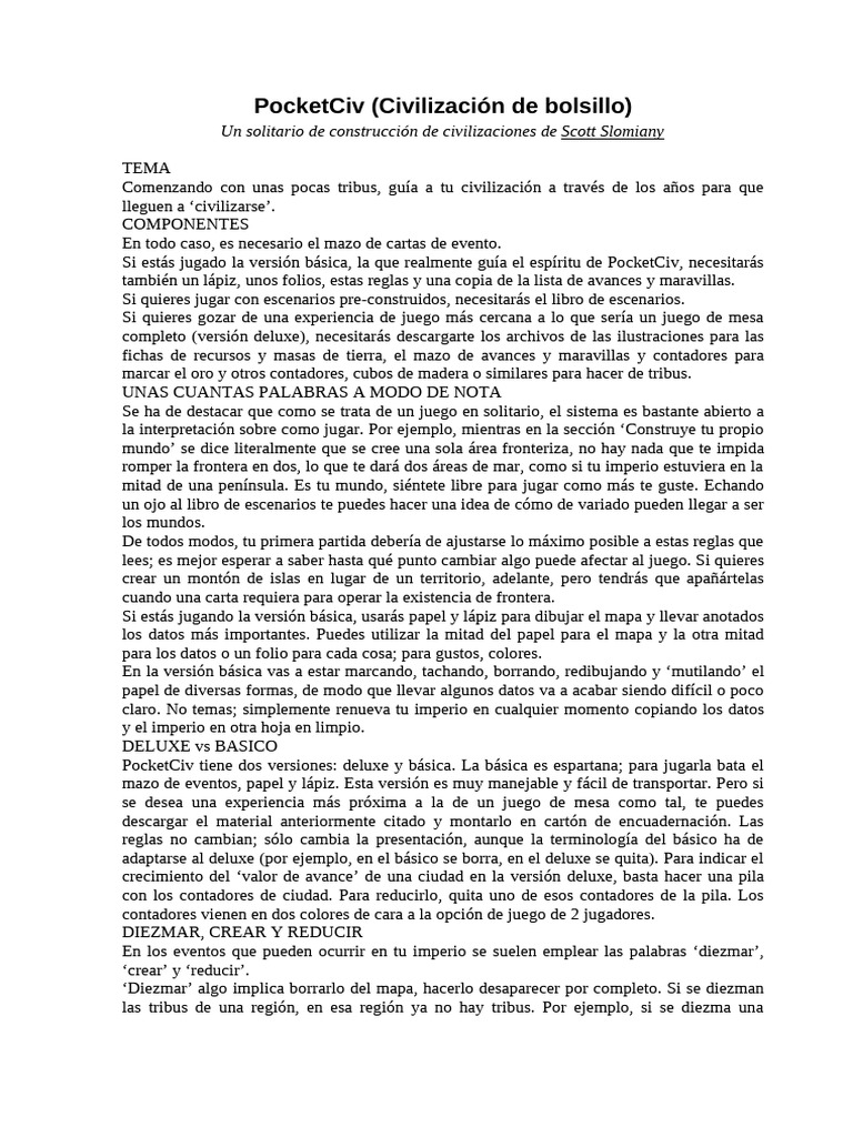 Pocket Civ | PDF | Tribu | Papel