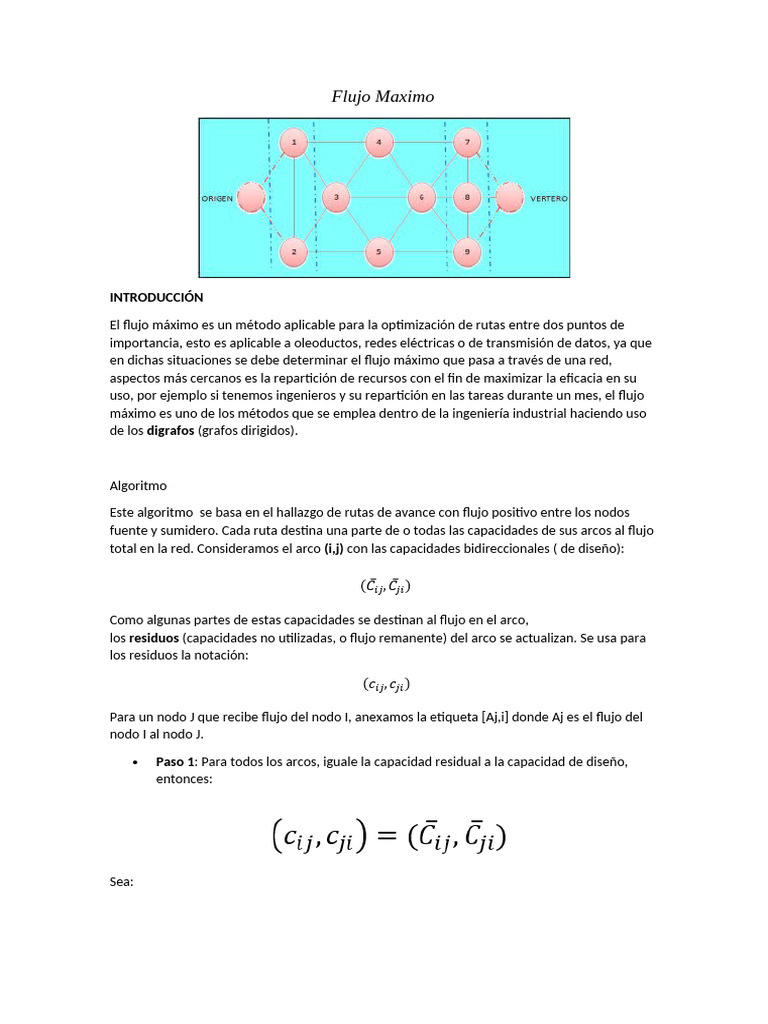Flujo Maximo | PDF | Vértice (teoría de grafos) | Ciencias de la Computación
