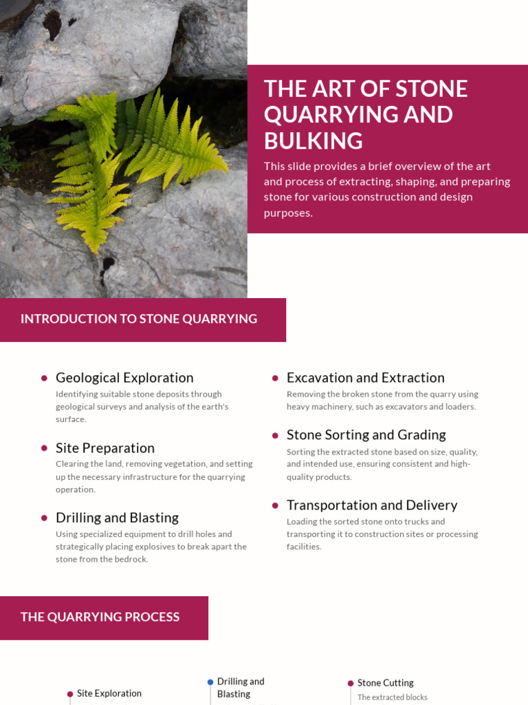 P2 - The Art of Stone Quarrying and Bulking | PDF | Rock (Geology) | Quarry