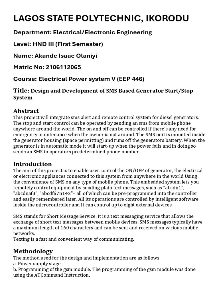 Electrical Power Assignment | PDF | Text Messaging | Telephone