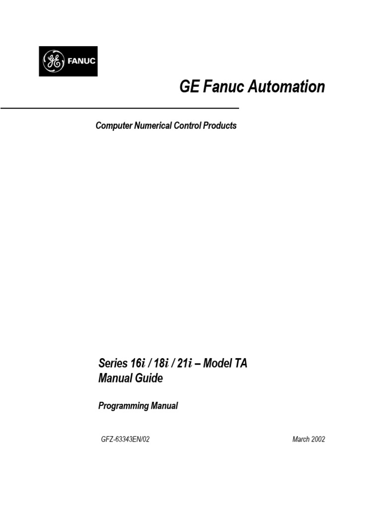 GFZ-63343EN02, 16i 18i 21i-TA - Manual Guide - Programming | PDF ...