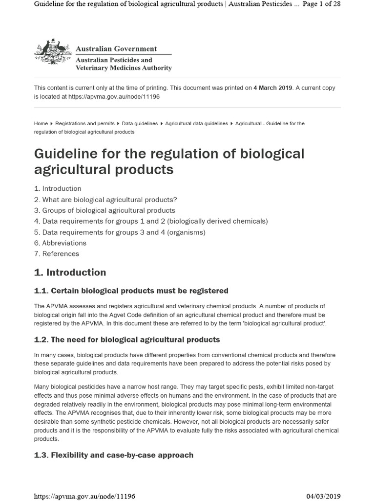 Guidelines for Biological Agricultural Products | PDF | Pesticide ...