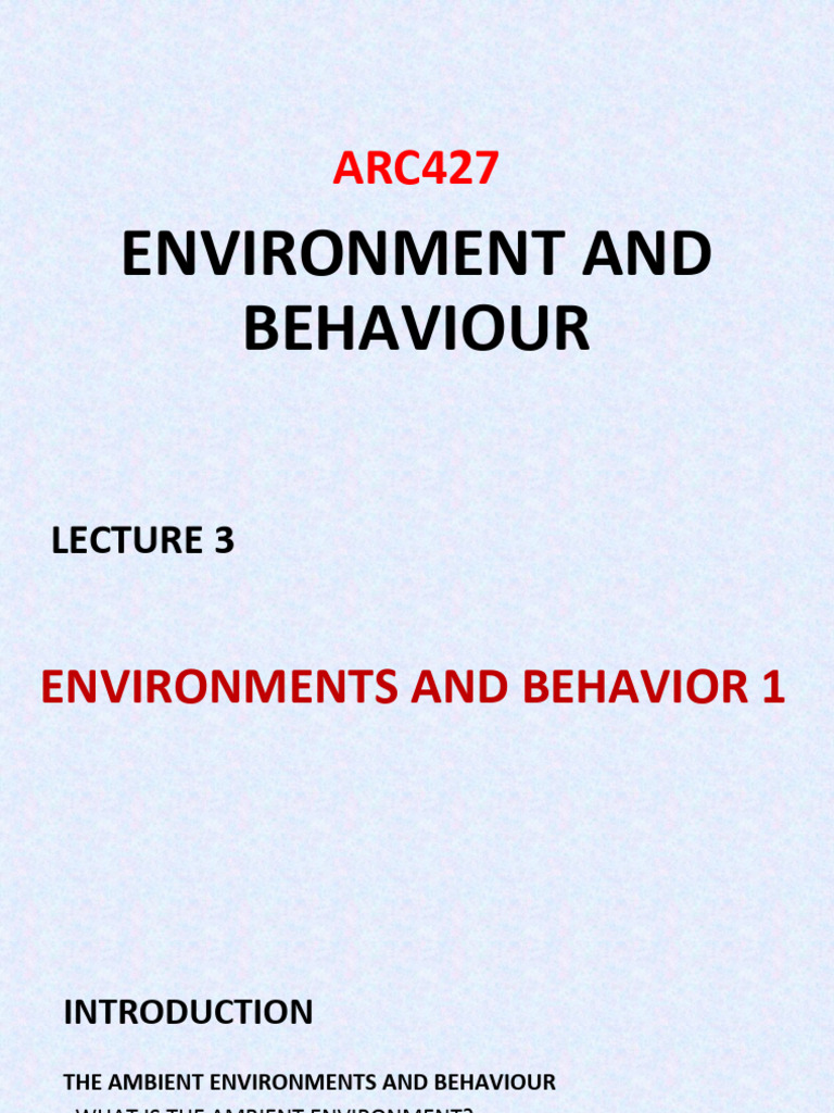 ARC 427 - Lecture 3-4 | PDF