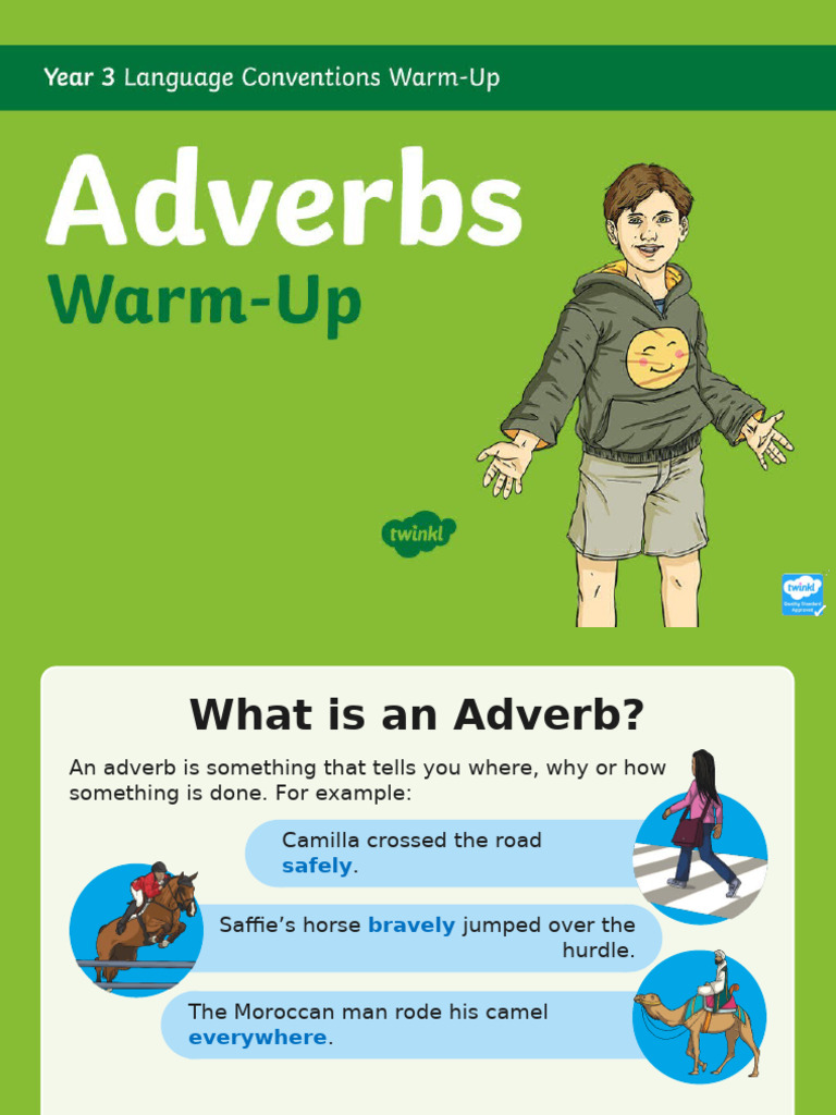 Au L 53227 Year 3 Adverbs Warmup Powerpoint Ver 2 | PDF