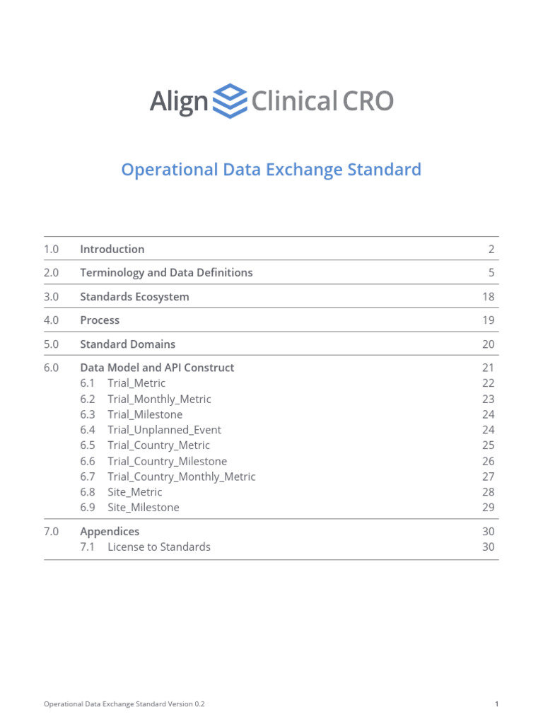 Align CRO - Operational-Data-Exchange | PDF | Clinical Trial