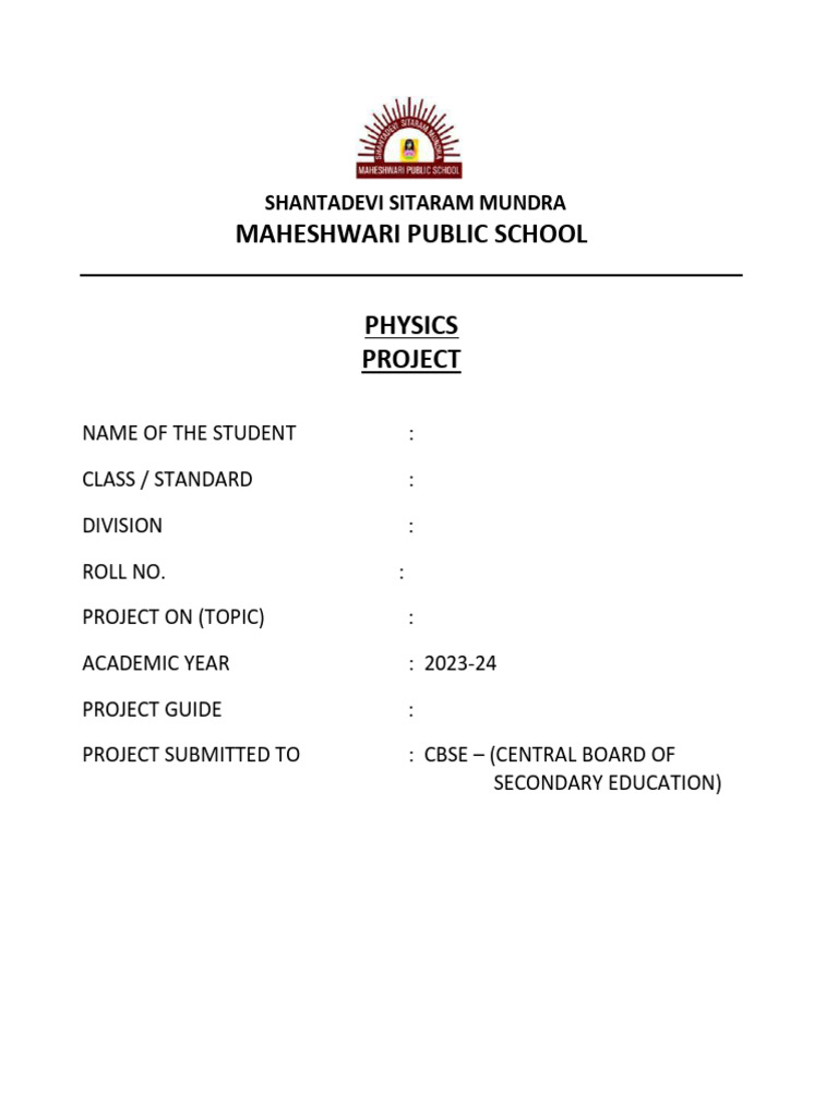 Bst Project Front Page | PDF