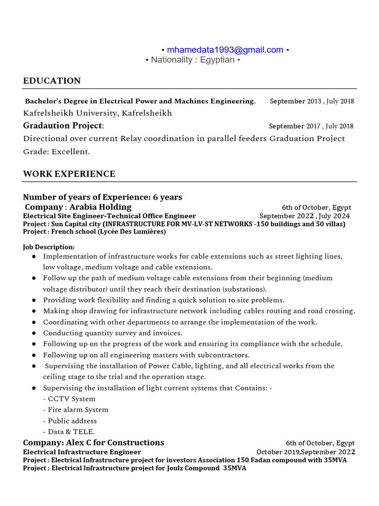 cv-1 | PDF | Electrical Engineering | Electricity
