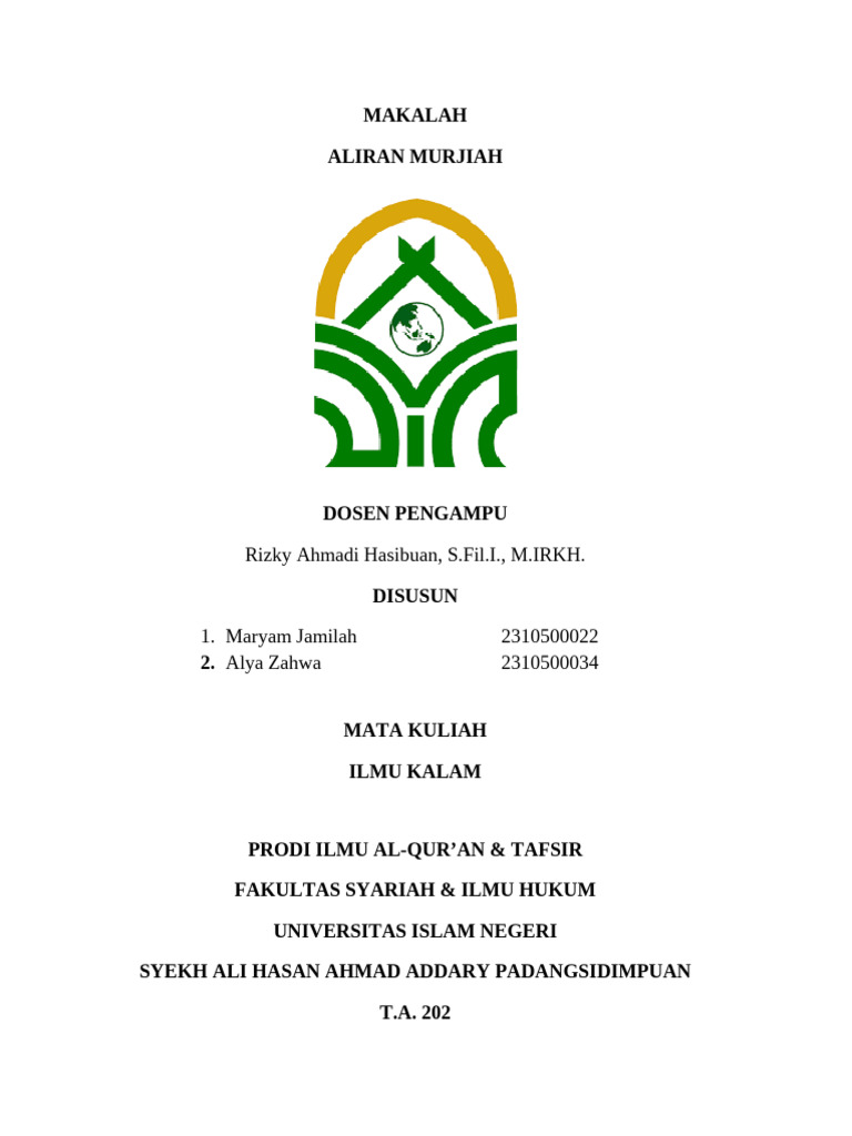 Pemahaman Aliran Murjiah dalam Islam | PDF