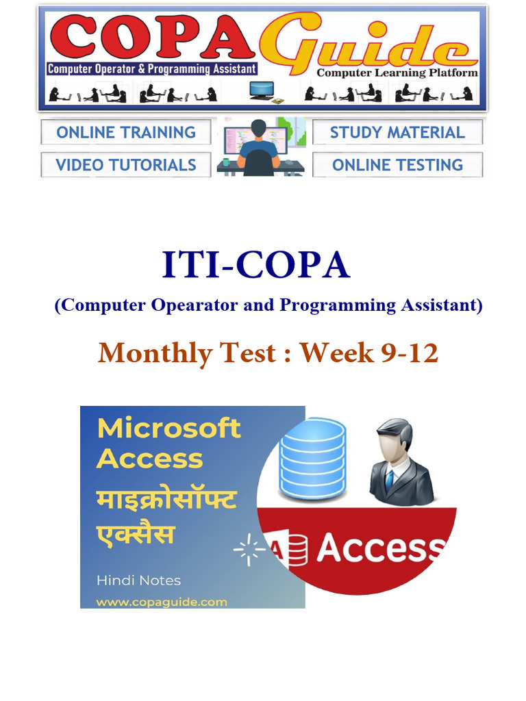 COPA MCQ Week 9-12 | PDF