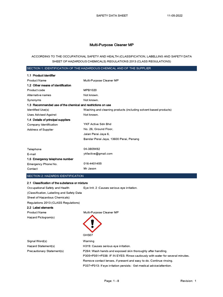 Final Multi Purpose MP | PDF | Chemical Substances | Chemistry