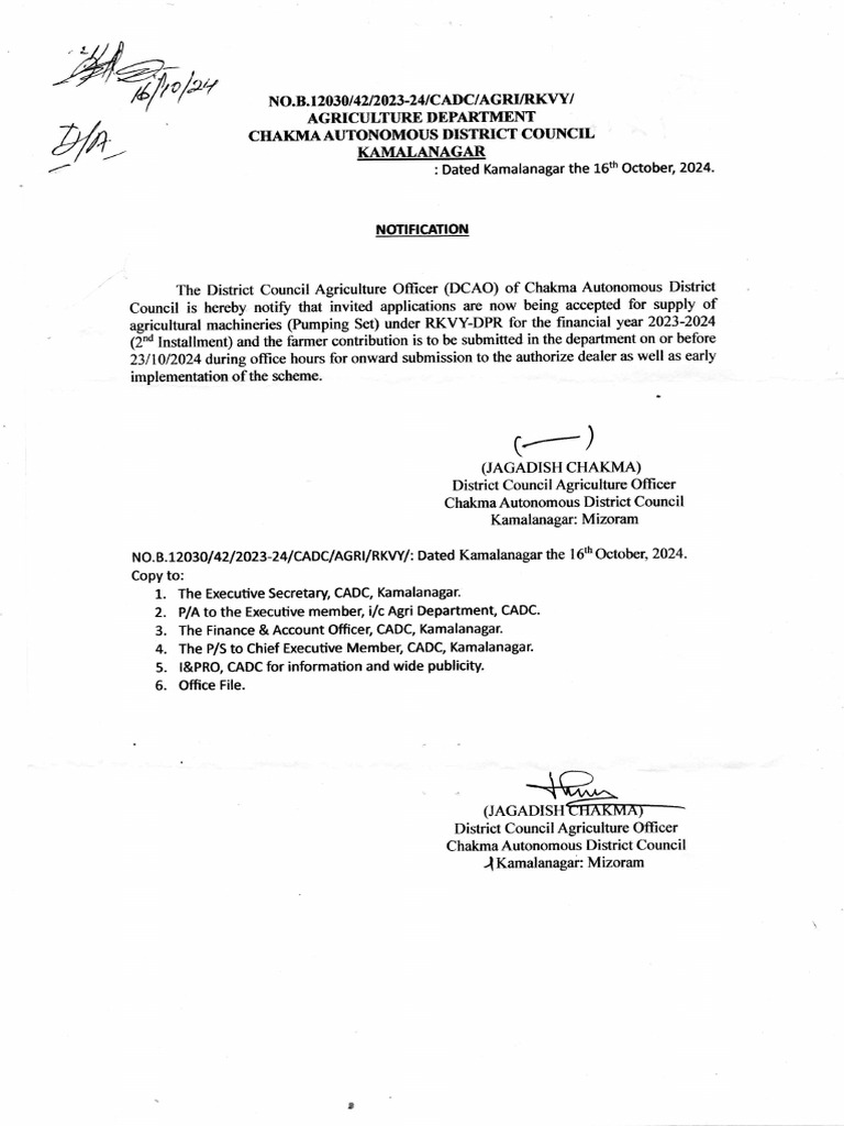 Agri Rkvy DPR 2023 24 Notification | PDF