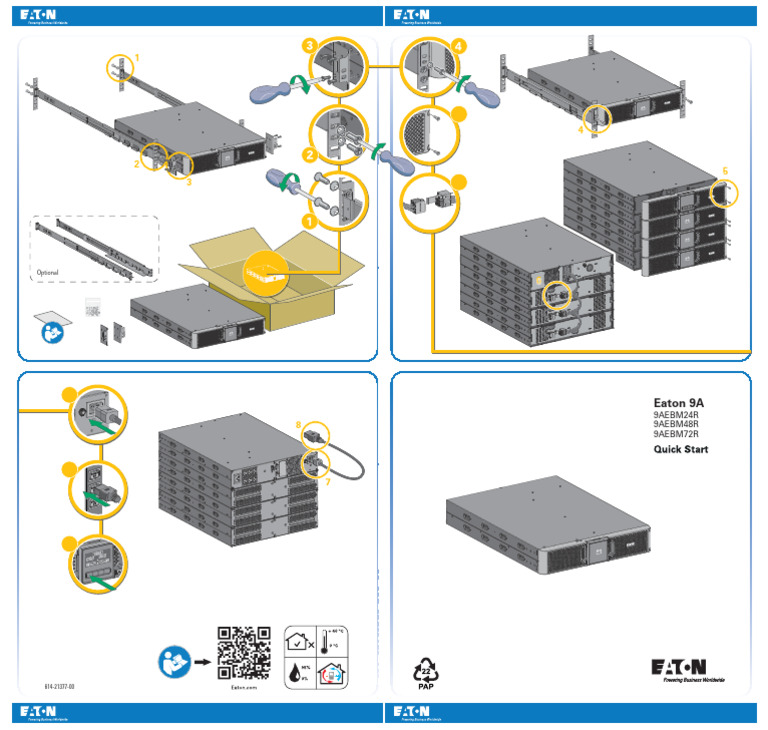 Eaton 9a Rack Ebm Quickstart en East Asia | PDF