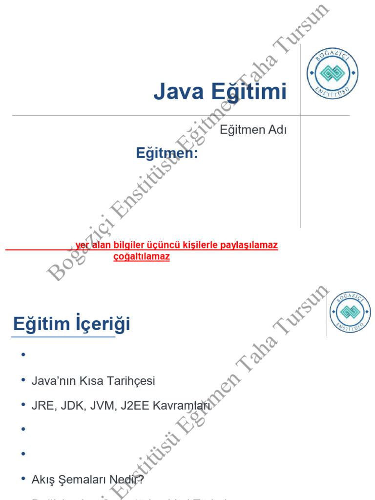 Temel Seviye Java Eğitimi | PDF