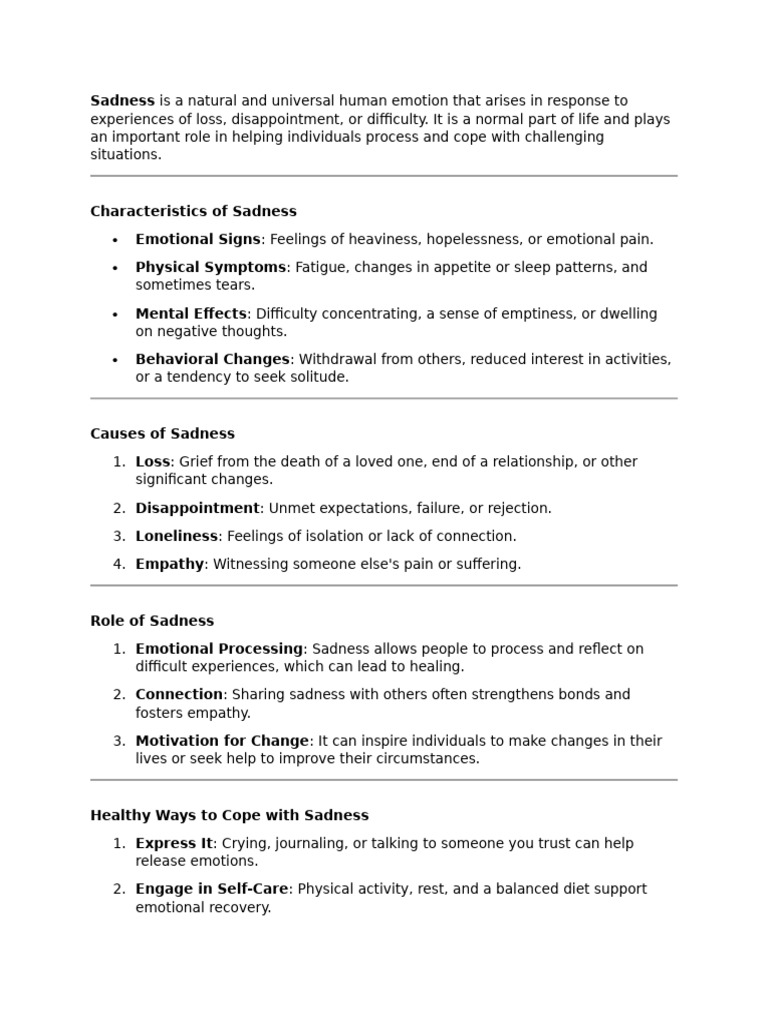 SADNESS | PDF