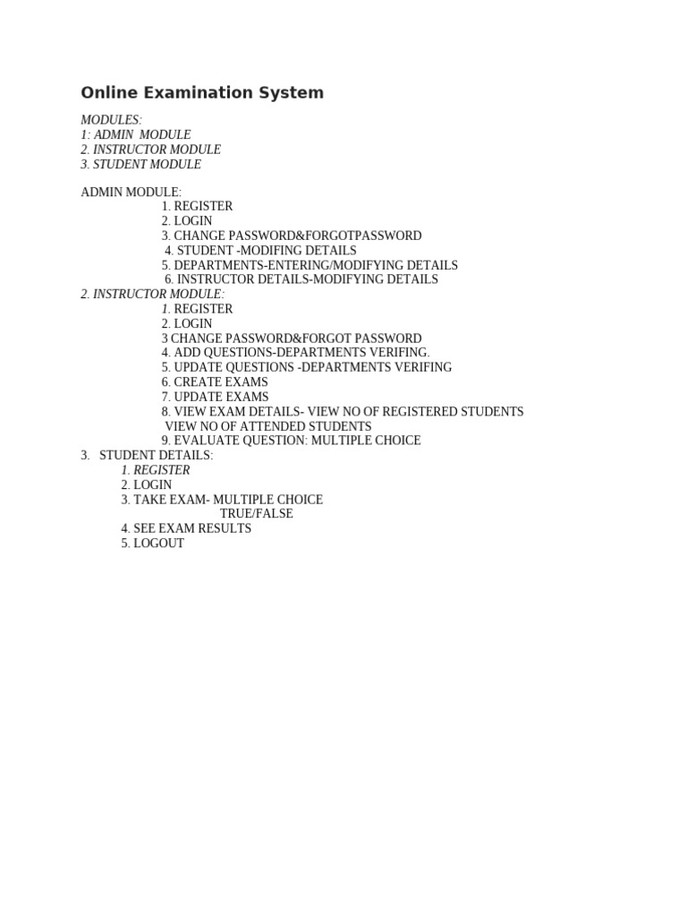Online Examination System | PDF